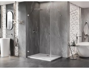 Mexen Lunar-B, výklopný sprchový kout levý 100 x 80 cm, 8mm čiré sklo, chromový profil, 832-100-080-01-00-L