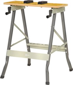 Skládací pracovní stůl DURHAND se 4 svorkami, 100 kg nosnost, ocelová konstrukce, pracovní deska pro dílnu, garáž a staveniště, 62,5x60,5x78,5 cm, še…