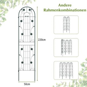 Costway Sada 2 kovových mříží k zasunutí, okrasný zahradní plot, volně stojící