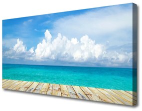 Obraz na plátně Moře Mraky Molo Krajina 120x60 cm
