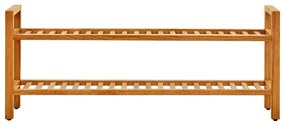 Botník se 2 policemi 100 x 27 x 40 cm masivní dubové dřevo - Default Title