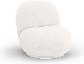Bílé křeslo z textilie bouclé Chuck – Micadoni Home