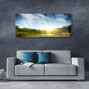 akrylový obraz Jezero Krajina 125x50 cm