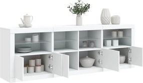 Příborník s LED osvětlením bílý 202 x 37 x 67 cm 3209009