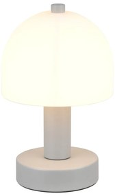 Šedá stolní lampa se skleněným stínidlem (výška 19 cm) Glenn – Trio