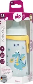 NIP Kids cup láhev s pítkem PP 330ml modrá / od 18 měsíců