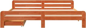 Postel bez matrace voskově hnědá 200 x 200 cm masivní borovice 3309028