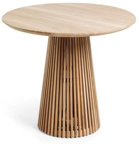 Kulatý jídelní stůl z teakového dřeva v přírodní barvě ø 90 cm Jeanette – Kave Home