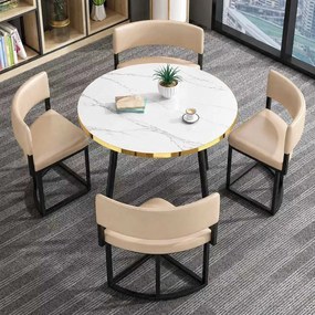 LuxuryForm DESIGN Jídelní set MONTE 4+1 - latte / bílý
