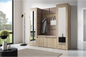 Eka Předsíňová stěna s čalouněnými panely Trinity 31 - Sonoma / Tmavá béžová 2305