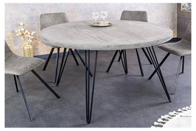 Massive home | Kulatý jídelní stůl SCORPION 80 CM šedý masiv mango
