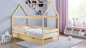 BabyBeds Dětská postel z masivu domeček borovice Velikost postele: 200x90 cm, Úložný prostor: Bez úložného prostoru Borovice