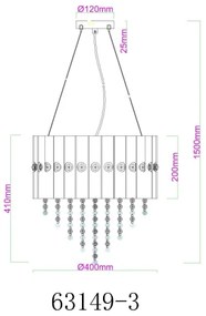 Globo 63149-3 - Lustr na lanku ELEOS 3xE27/40W/230V pr. 40 cm