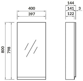Cersanit Zrcadlová skříňka moduo 40 bílé dsm fsc mix 70% sgsch-coc-007574 (S590-032-DSM)