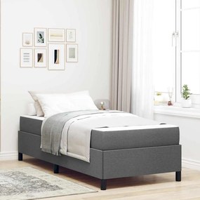 Postel s boxspringem Tmavě šedá 80 x 200 cm textil 3398816