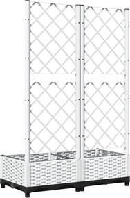 Zahradní truhlík s treláží bílý 80 x 40 x 121,5 cm PP 153281