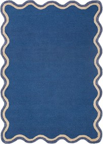 Tmavě modrý ručně tkaný koberec s příměsí vlny 120x170 cm Rivo Wool – Flair Rugs