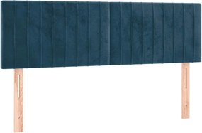 Box spring postel s matrací a LED tmavě modrá 140x190 cm samet 3134523