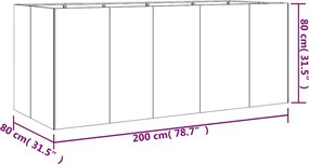 vidaXL Zahradní vyvýšený záhon 200 x 80 x 80 cm cortenová ocel [824539]