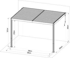 Bioklimatická pergola G21 Trenton Premium 4x3 m, antracitová hliníková