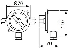Černý retro vypínač na omítku/IP54/mosaz - grafit