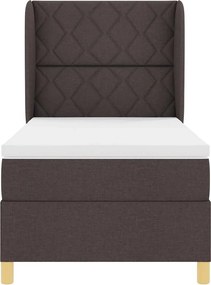 Postel s boxspringem s čelo Tmavě hnědá 200 x 100 cm textil 3340805