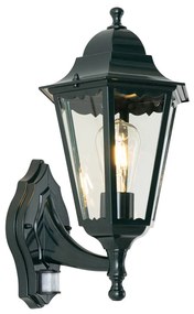Venkovní nástěnná lucerna tmavě zelená s pohybovým senzorem IP44 - New Orleans up