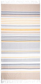 Trade Concept Osuška Fouta s třásněmi Stripes yellow, 90 x 170 cm