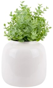 Time for home Bílá kovová váza Ivyna 19 cm