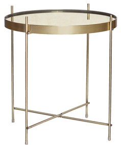 Hübsch Odkládací stolek, kulatý, mosaz, kov/zrcadlo, průměr 43 cm - 930404