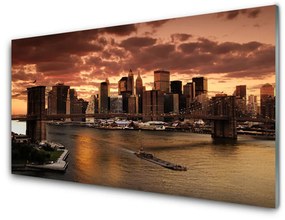 Obraz na skle Město Brooklynský Most 120x60 cm