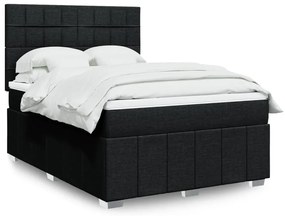 Box spring postel s matrací černá 140x200 cm textil 3291693