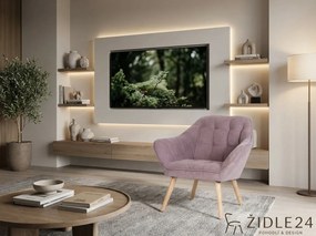 Relaxační křeslo RAVELLE - růžová látka