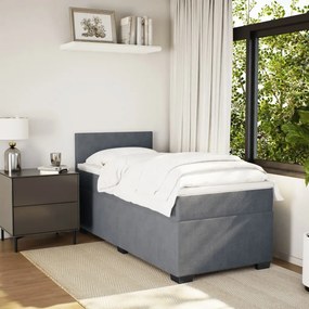 Box spring postel s matrací tmavě šedá 90x200 cm samet 3288505