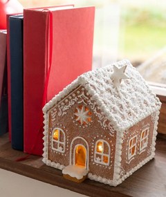 Vánoční perníková chaloupka s Led světýlky Gingerbread House - 18*15*17cm