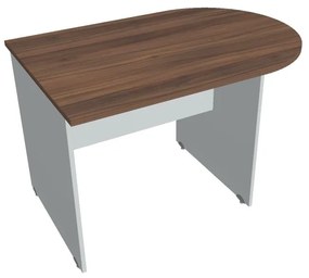 Stůl jednací oblouk 120 cm - Hobis Gate GP 1200 1 Dekor stolové desky: ořech, Dekor lamino podnože: šedá