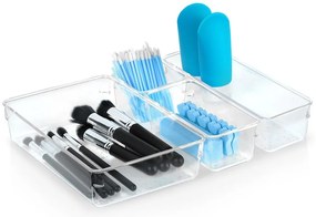 VILDE Sada 4 krabiček, organizér, vložka do zásuvky, transparent FLEXI