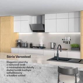 Klarstein Verosteel digestoř, Elegantní, minimalistická, výkonná, Energetická třída A, 624 m³/h, 60 cm