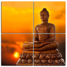 Obraz na plátně - Buddha a západ slunce - čtverec 359D (100x100 cm)