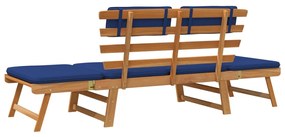 Zahradní lavice s poduškami 2-v-1 190 cm masivní akáciové dřevo,  312120