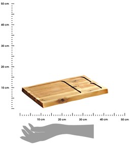 Dřevěný servírovací tác Andrew, 37,5x24x1,8 cm