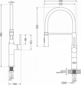 Mexen DINA - Vysoká baterie/dřezová, Černá/Chrom, 672701-07