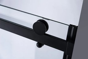 BPS-koupelny Posuvné sprchové dveře HYD-PD03B 100 černé/transparent pro instalaci do niky + vanička HYD-OSV-ST03A 100x80 bílá