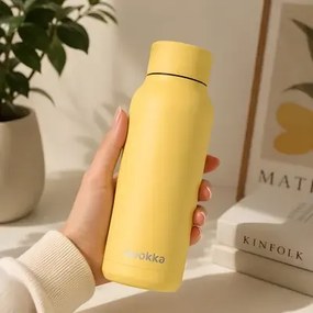 Quokka Solid světle žlutá / Nerezová termoláhev / 510 ml / dvouplášťov
