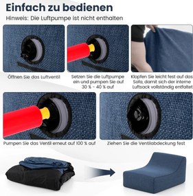 Costway Nafukovací lehátko ergonomická nafukovací líná pohovka