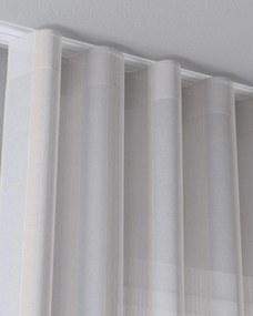 Záclona na řasící pásce Wave barva krémová látka poloprůhledná, pletený vzor, vzorované