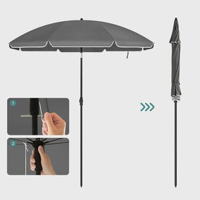 Slunečník SOLARA, Ø160 cm, šedá SongmicsHome