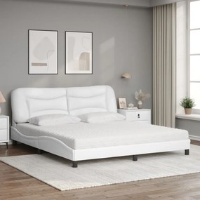 Postel s matrací Hvar bílá 180 x 200 cm umělá kůže 3208739