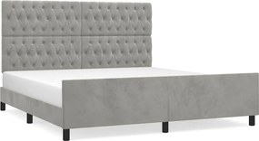 Rám postele s čelem světle šedý 180x200 cm samet 3125952