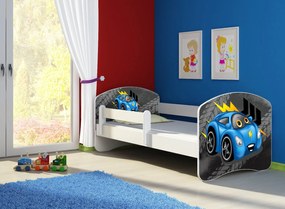 Dětská postel - Blue car 2 180x80 cm bílá